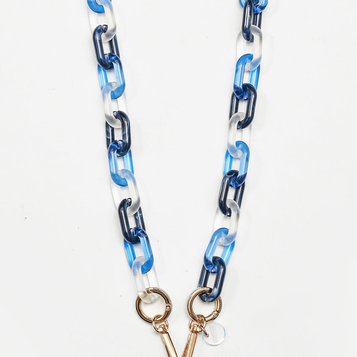 Bryten Andie Crossbody Deep Ocean Blue Chain Link Phone Strap