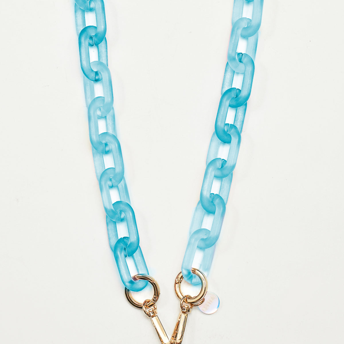 Bryten Olivia Crossbody Chain Link Phone Strap in Blue Ice