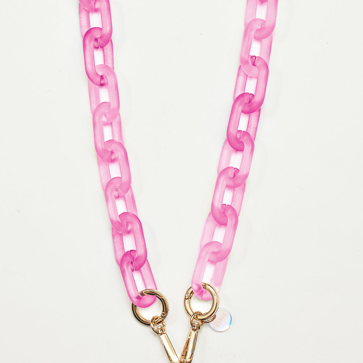 Bryten Olivia Crossbody Chain Link Phone Strap in Bubble Gum Pink