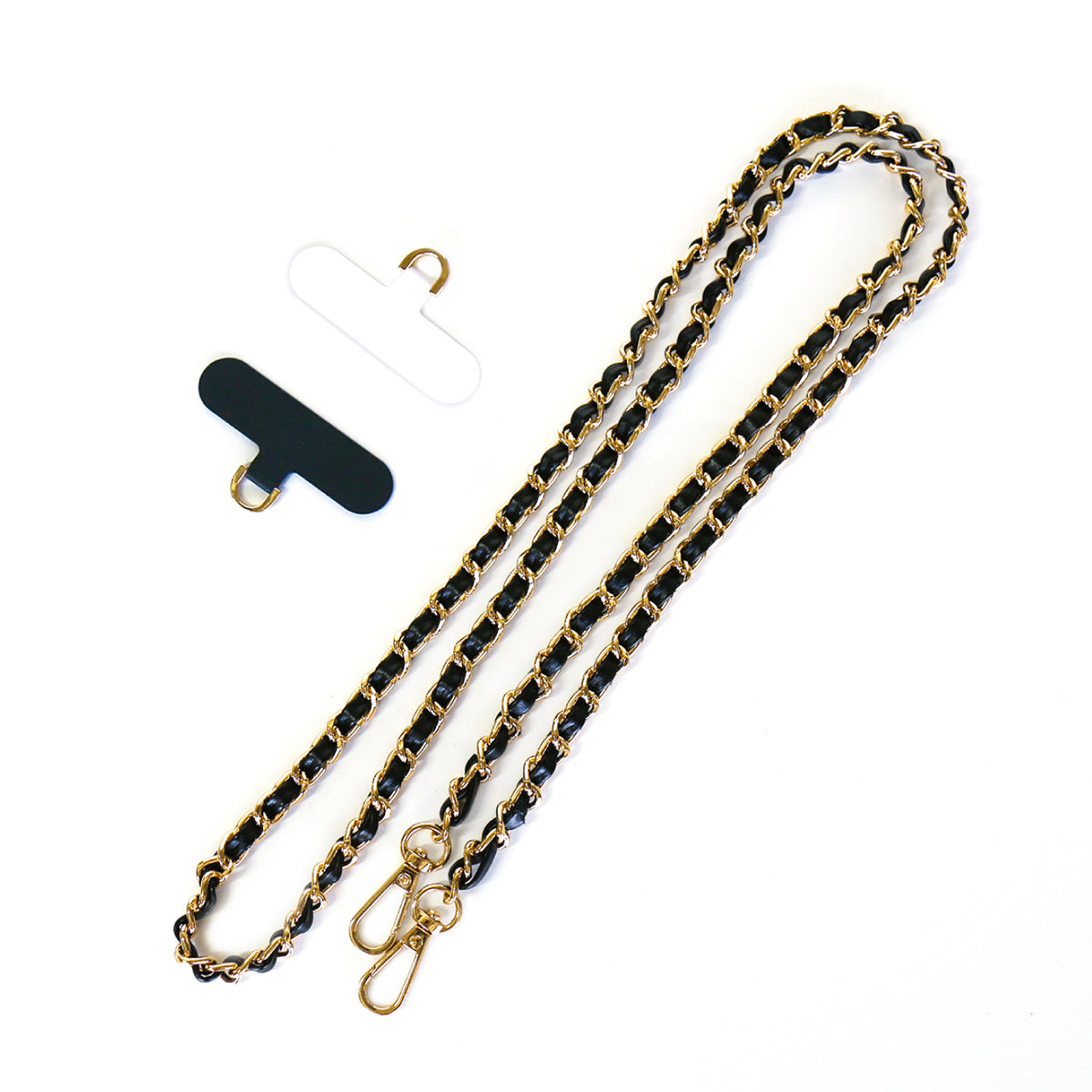 Bryten Vegan Leather Gold Chain Crossbody Phone Strap with 2 Tethers i