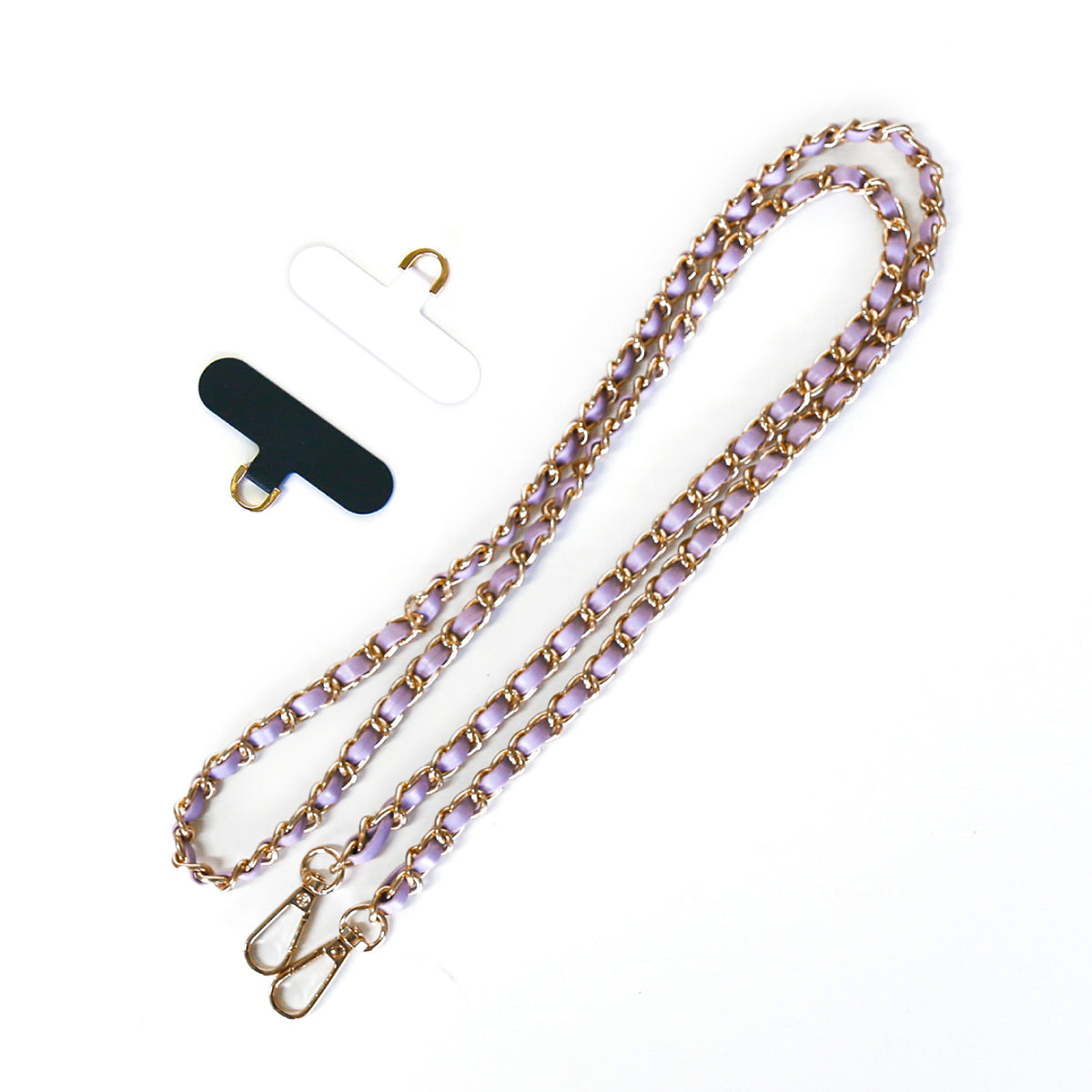 Bryten Vegan Leather Gold Chain Crossbody Phone Strap with 2 Tethers i