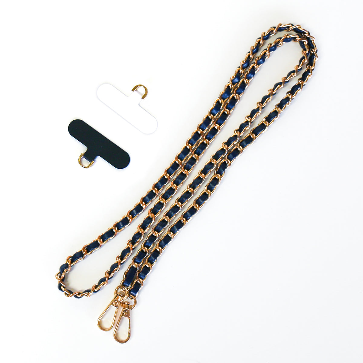 Bryten Vegan Leather Gold Chain Crossbody Phone Strap with 2 Tethers i