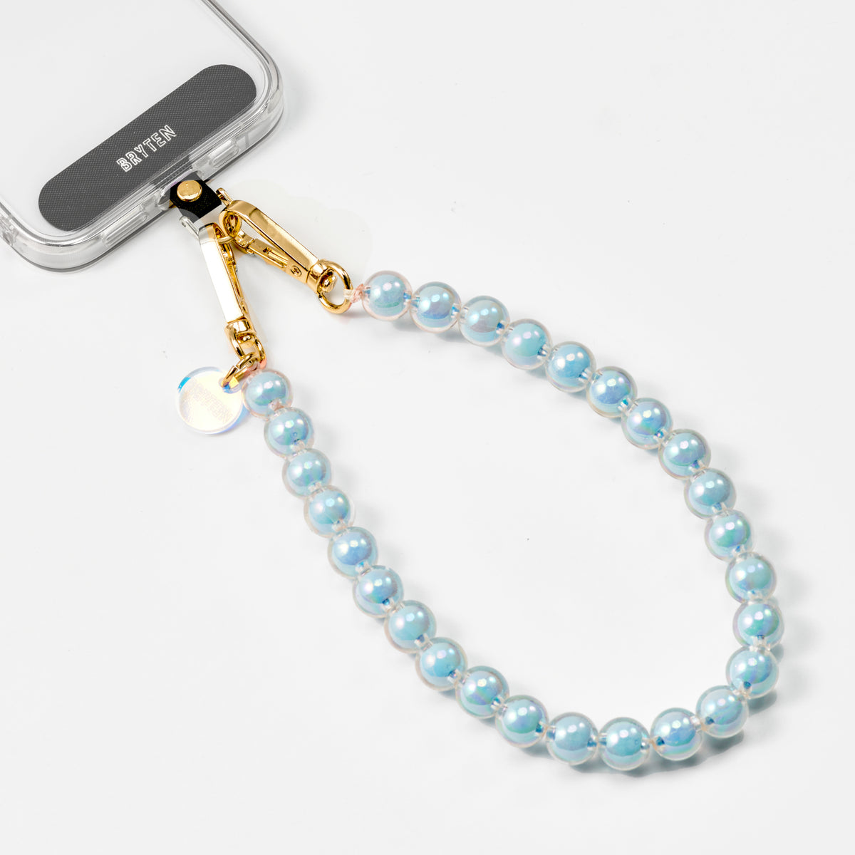 Bryten Clara Wristlet Bubble Beads Phone Strap in Powder Blue
