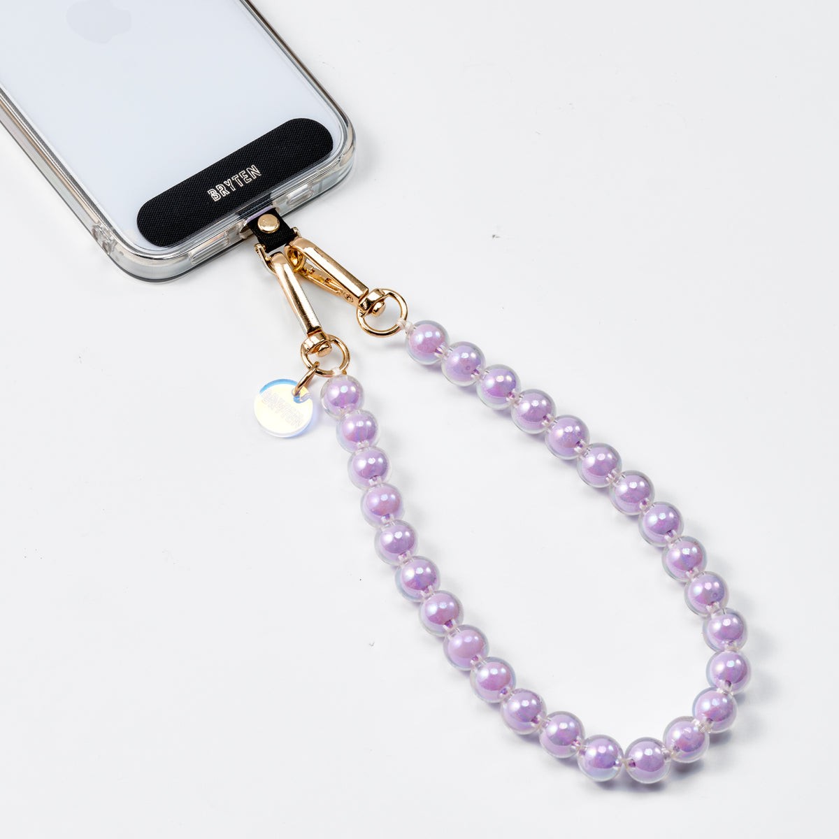 Bryten Clara Wristlet Bubble Beads Phone Strap in Spring Lilac Purple